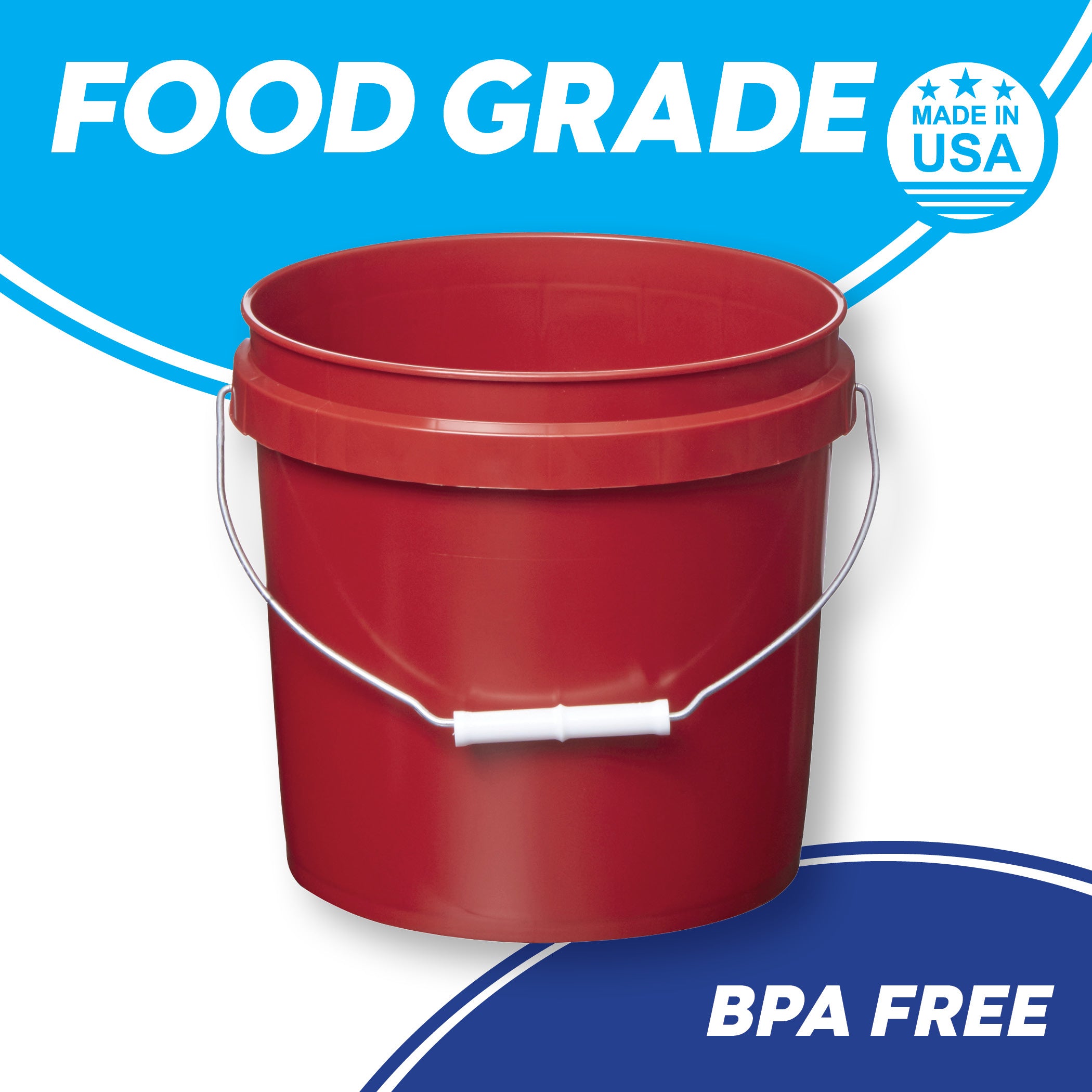 2 Gallon Pails # Red – Consolidated Plastics